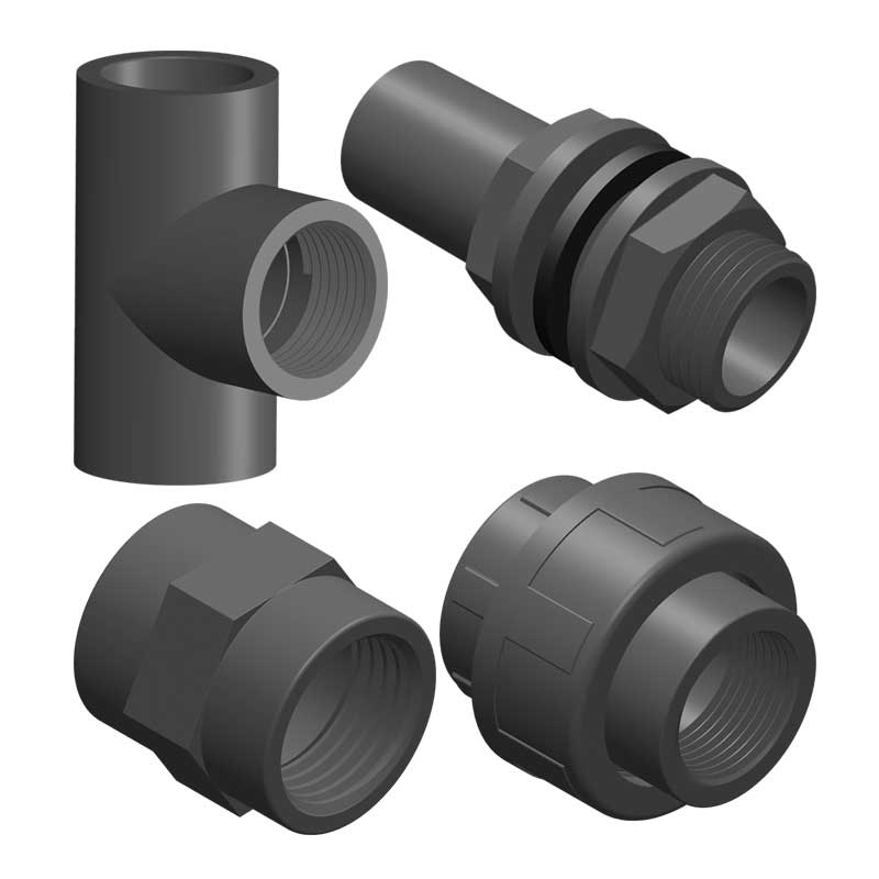 UPVC PLAIN - THREAD FITTINGS – chemfeed.ie